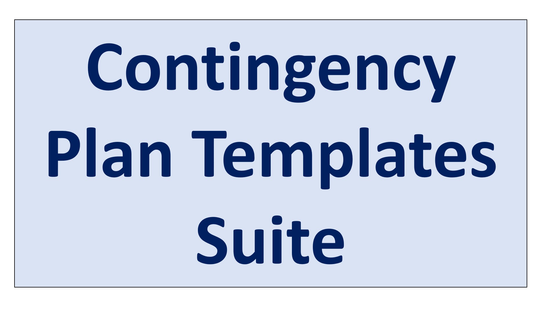 Contingency Plan Templates Suite